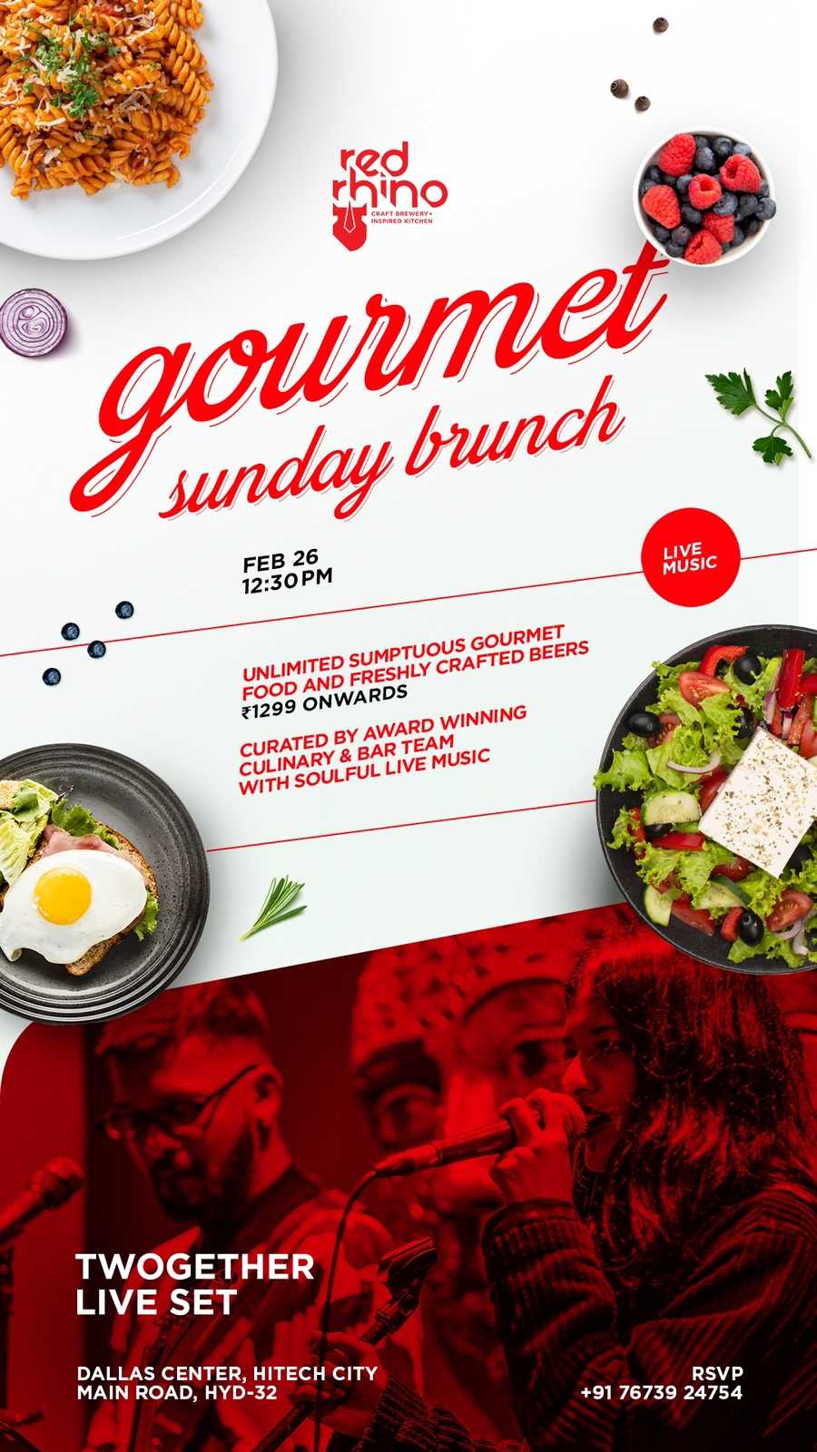 Gourmet Sunday Brunch at Red Rhino by Red Rhino - Hyderabad, Party ...