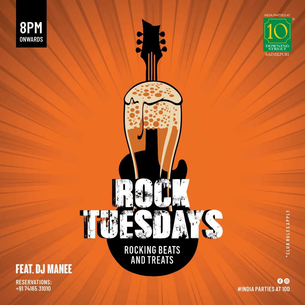 Rock Tuesdays with DJ Manee by 10 Downing Street - Sainikpuri, DJ Night ...