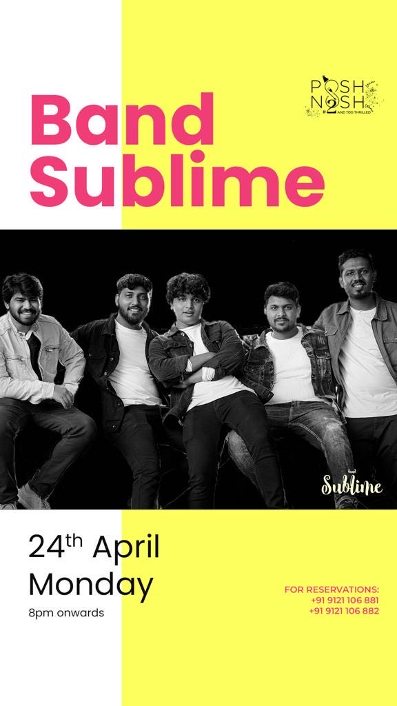 Monday Night with Band Sublime by Posh Nosh, Live Band Event Tickets ...