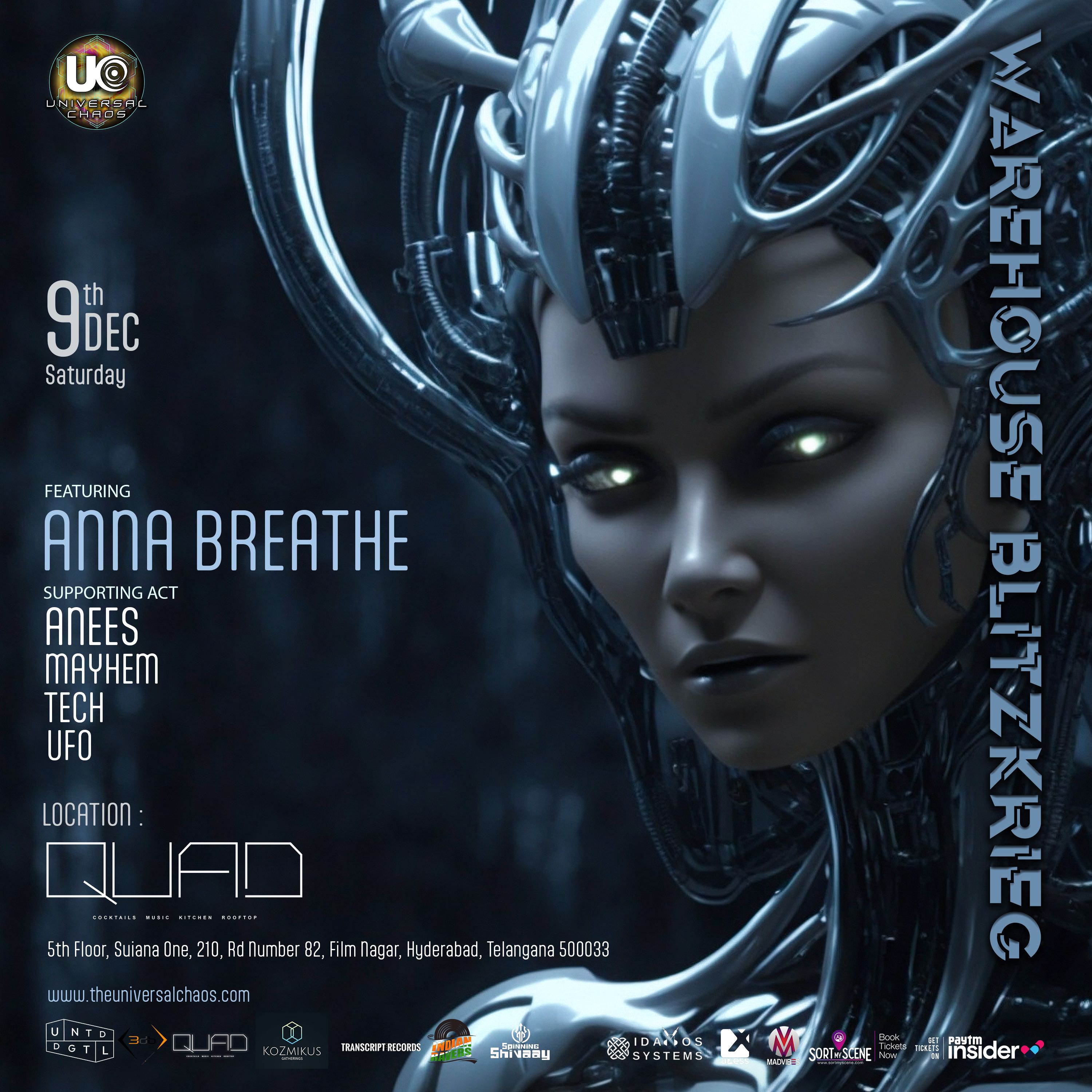 Anna Breathe live in Hyderabad by Universal Chaos, Techno Event Tickets Mumbai - Clubr