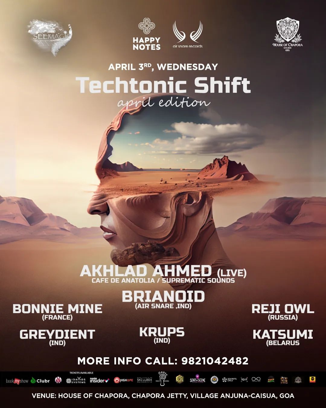 Techtonic Shift by House Of Chapora, Techno Event Tickets Goa - Clubr